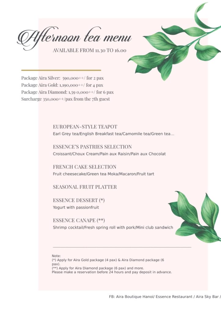 Afternoon tea - Essence Dining Restaurant